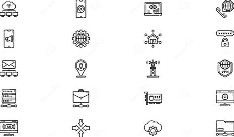 Networking Icons Collection Is A Vector Illustration With Editable