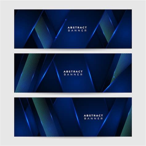 기업 네온 스타일 블루 와이드 배너 디자인 배경 프리미엄 벡터