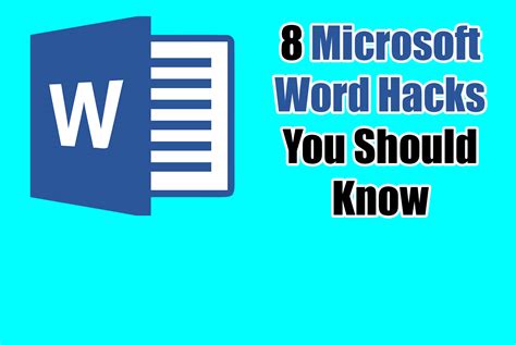 8 Microsoft Word Hacks Everyone Should Know Word Tips And Tricks