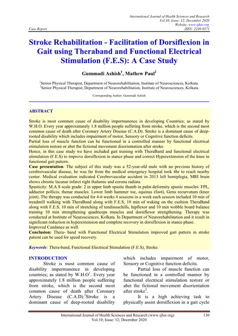 Facilitation Of Dorsiflexion In Gait Using Theraband And Functional