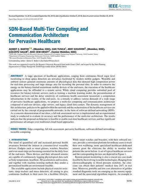 sdn based multi tier computing and communication architecture for pervasive healthcare pdf