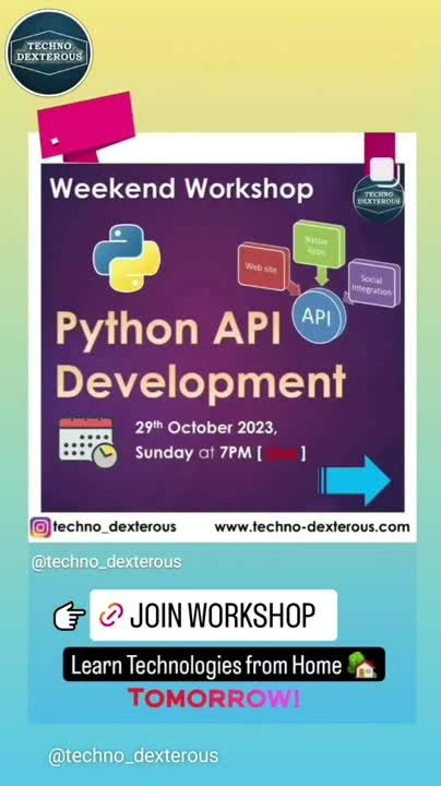 Api Development ♻️ With Python 🐍 🤩👆🏻 Free Workshop On Sunday 29th Oct