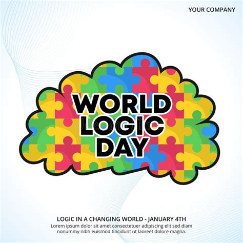 World Logic Day With A Puzzle Brain Stock Vector Illustration Of Creative Logic