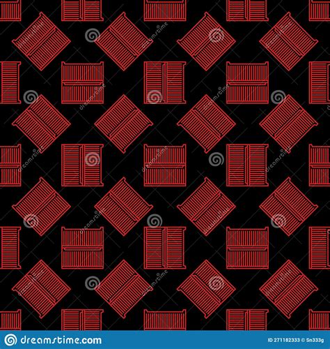Two Shipping Containers Vector Dark Outline Seamless Pattern Stock Vector Illustration Of
