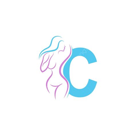 Sexy Woman Icon In Front Of Letter C Illustration Template Vector In Alphabet Png And Vector