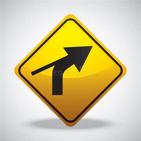 Intersection Within Curve Road Sign Vector Illustration Decorative