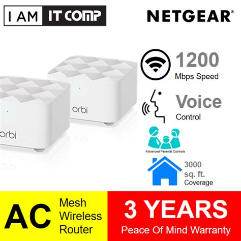 Netgear Orbi Ac1200 Starter Kit Mesh Wifi Wireless Satellite System Starter Kit Rbk12 100uks