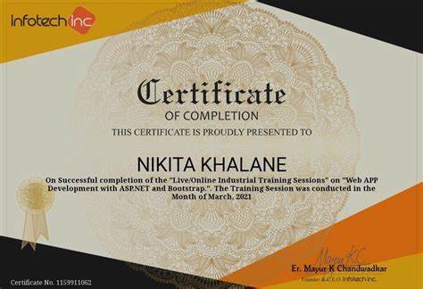 Nikita Khalane On Linkedin Webappdevelopment Certificateofcompletion