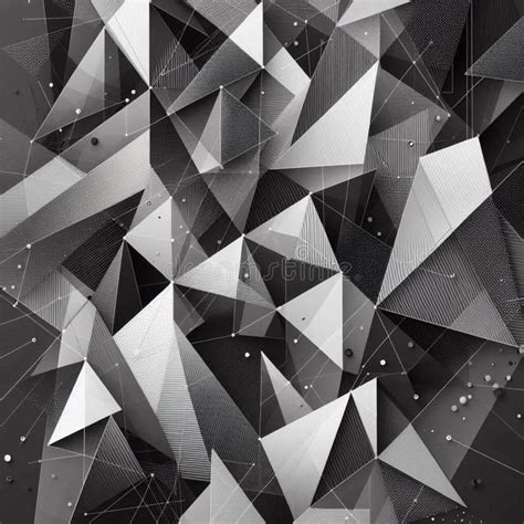 An Abstract Pattern With A Geometric Triangular Pattern In Black And White Stock Illustration