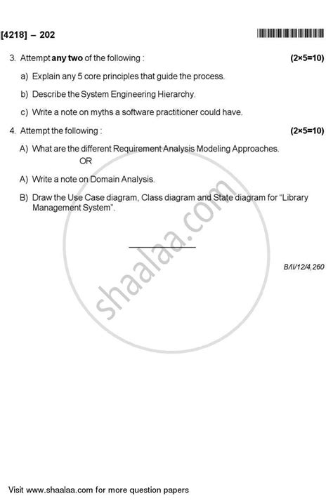 Software Engineering 2012 2013 B Sc Computer Science Semester 4 Sybsc Question Paper With Pdf