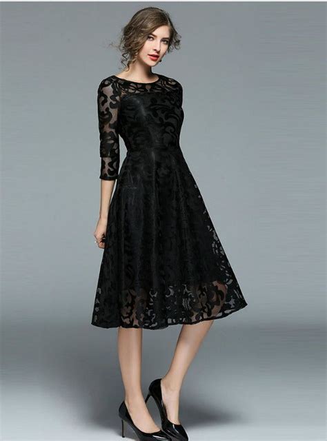 Elegant Slim Ladies Party Dress Women Casual Lace Dresses Lace Dress