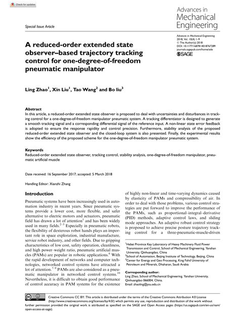 Pdf A Reduced Order Extended State Observerbased Trajectory Tracking