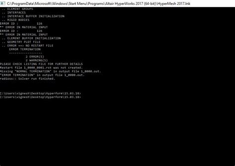 Restart File 1 0000 0001 Rst Was Not Created Altair Community