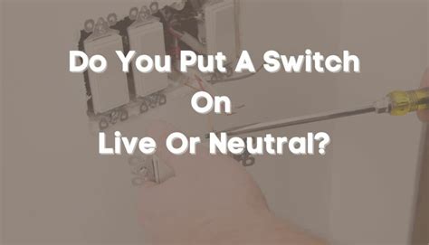 Do You Put A Switch On Live Or Neutral With Safety Rules PortablePowerGuides