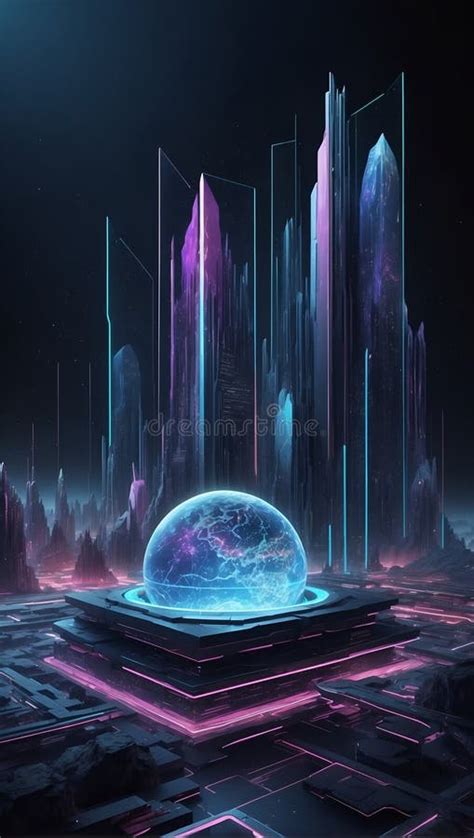 Navigating Quantum Realms Data S Future Unveiled Ai Generate Stock Illustration Illustration