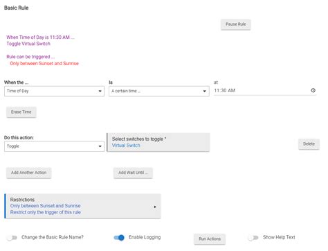Basic Rule Running Despite Being Restricted Basic Rules Hubitat