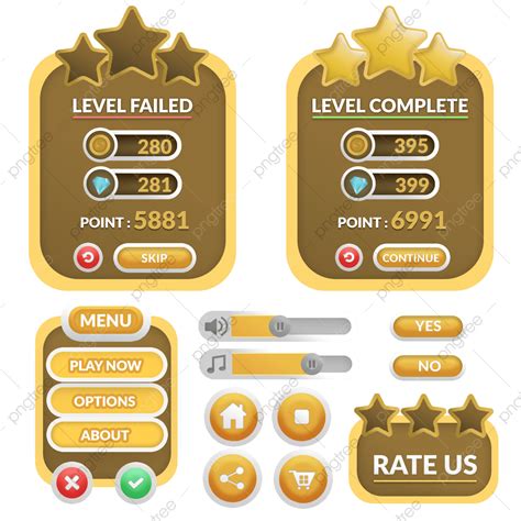 Game Ui Interface Png Image Cartoon Game Interface With Component For