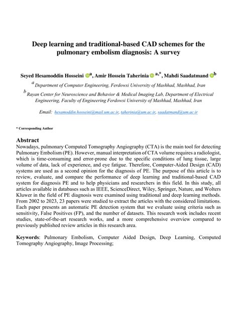 Pdf Deep Learning And Traditional Based Cad Schemes For The Pulmonary