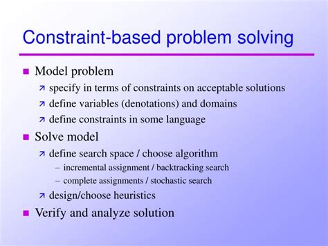 Ppt Constraint Based Problem Solving Powerpoint Presentation Free Download Id5655211