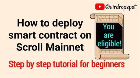 How To Deploy Smart Contract On Scroll Mainnet In Just One Click Get Scroll Origins Nft Youtube