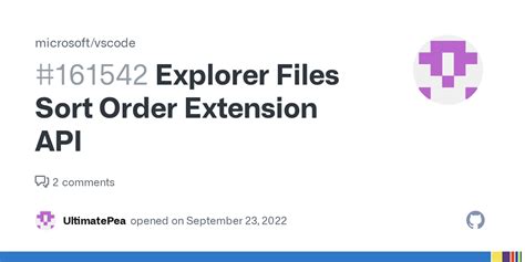 Explorer Files Sort Order Extension Api · Issue 161542 · Microsoftvscode · Github