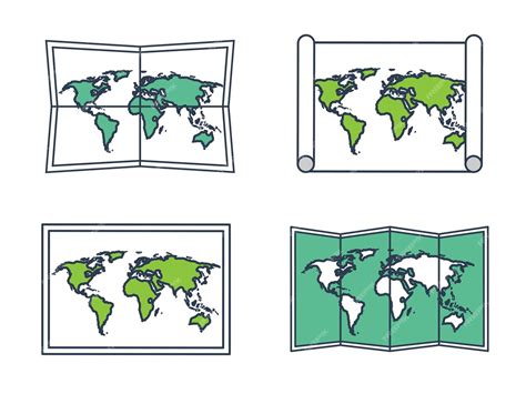 Premium Vector World Map In A Flat Style Earth Globe Navigation Route