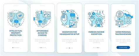 Setting Up Business In Asian Country Blue Onboarding Mobile App Screen Walkthrough 5 Steps