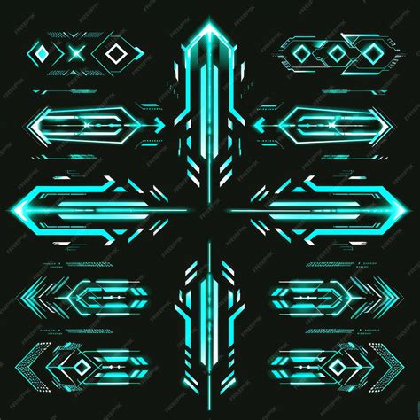 Ux Or Gui Design Of Futuristic Arrows And Navigation Pointers Scifi And Cyberpunk Games Blue