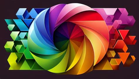 Premium Ai Image Generative Ai Spectrum Fusion A Mesmerizing Array Of Overlapping Geometric Shapes