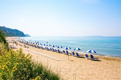 Corfu Peroulades Beach Photos Map Greeka