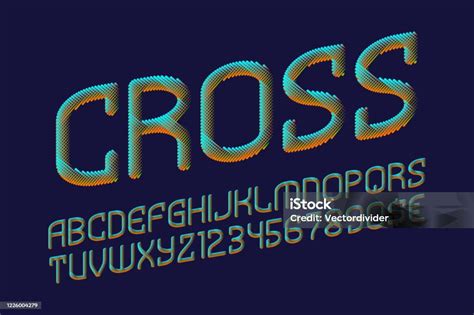 숫자와 통화 기호와 문자를 교차합니다 도시 다채로운 글꼴입니다 고립 된 영어 알파벳 0명에 대한 스톡 벡터 아트 및 기타 이미지