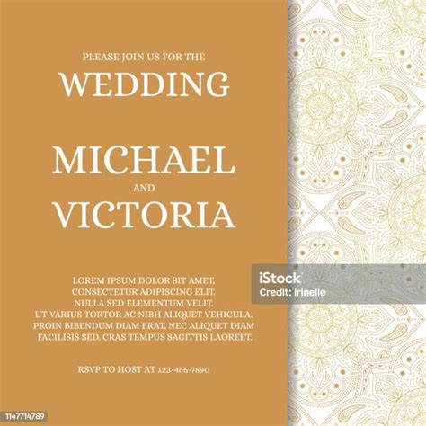 전통적인 결혼식 초대 카드 템플릿 벡터입니다 골든 럭셔리 배경으로 빈티지 꽃 패턴입니다 로얄은 날짜 디자인 또는 처녀 파티 초대장을 저장 합니다 0명에 대한 스톡 벡터 아트