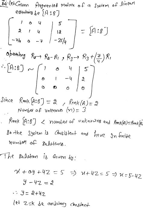 Solved Suppose That The Augmented Matrix Of A System Of Linear