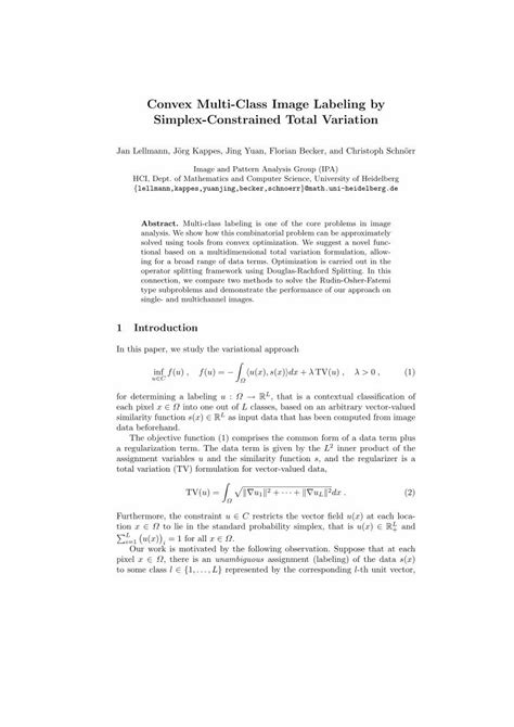 PDF Convex Multi Class Image Labeling By Simplex Constrained Total DOKUMEN TIPS