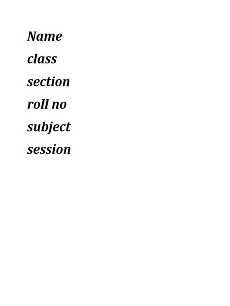 name class section roll no subject session pdf disasters nature