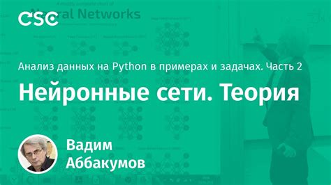 Лекция 1 Нейронные сети Теория Анализ данных на Python в примерах и