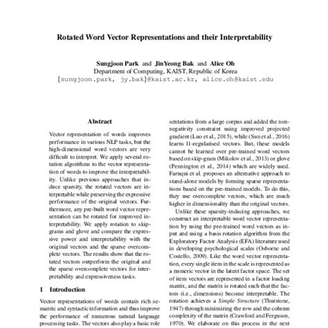 Rotated Word Vector Representations And Their Interpretability Acl