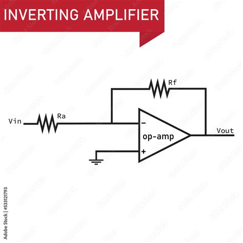 Schematic Diagram Of Op Amp As A Inverting Amplifier Stock Vector