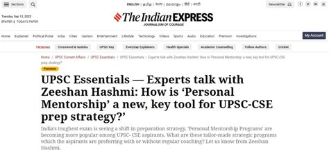 How Is ‘personal Mentorship A New Key Tool For Upsc Cse Preparation Strategy The Indian