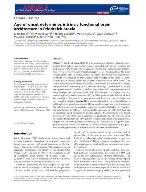 Pdf Age Of Onset Determines Intrinsic Functional Brain Architecture