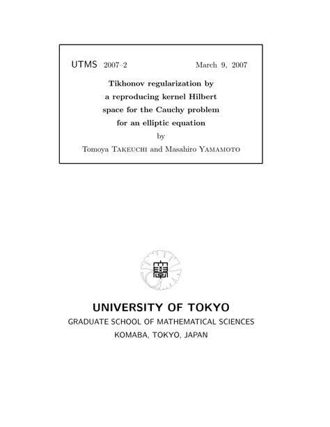 Pdf Tikhonov Regularization By A Reproducing Kernel Hilbert Space For