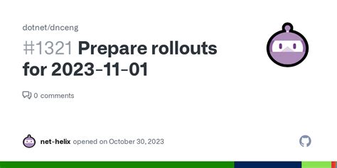 Prepare Rollouts For 2023 11 01 Issue 1321 Dotnet Dnceng GitHub