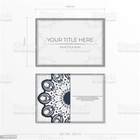 그리스 장식으로 초대 카드 템플릿 다크 블루 빈티지와 세련된 벡터 디자인 엽서 화이트 컬러 0명에 대한 스톡 벡터 아트 및 기타 이미지 Istock