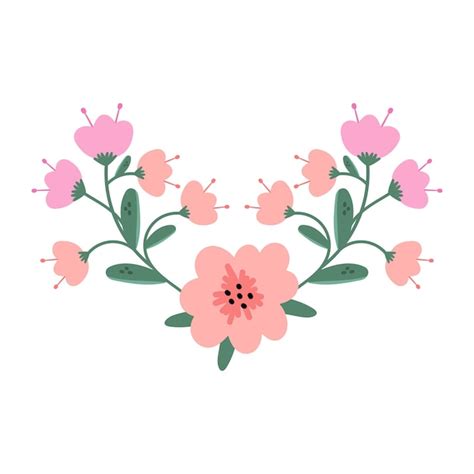 Premium Vector Decorative Spring Flowers Element