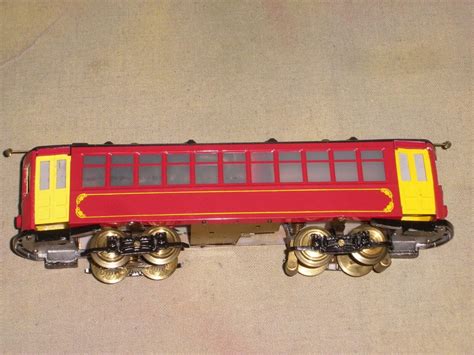 Bowser O Scale 3 Rail Red And Yellow Trolley Car W Broken End 2064282663