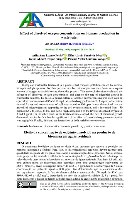 Pdf Effect Of Dissolved Oxygen Concentration On Biomass Production In