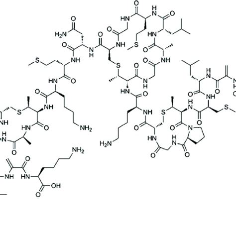 The Molecular Structure Of Polypeptide Nisin Download Scientific Diagram