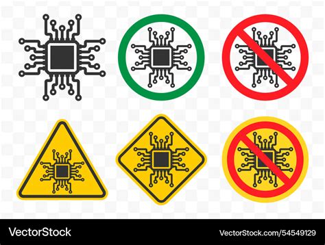 No Ai Microchip Machine Learning Prohibited Symbol