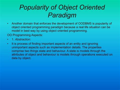 Adbms 1 Object Oriented Modeling Ppt
