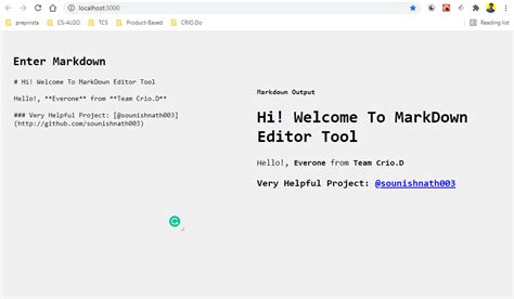 Crio Projects Markdown Editor Crio Do Project Based Learning